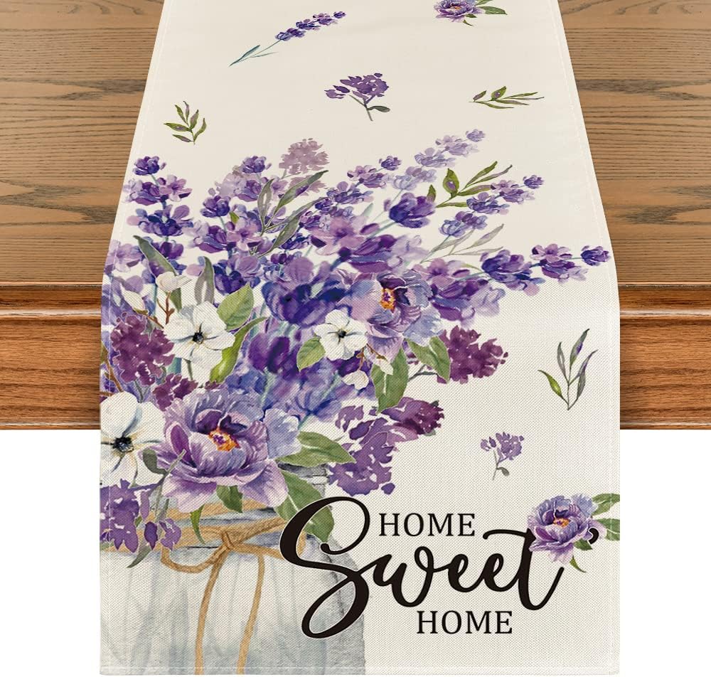 Amazon.com: DII Lavender Fields Tabletop Collection Cotton Woven, Table ...