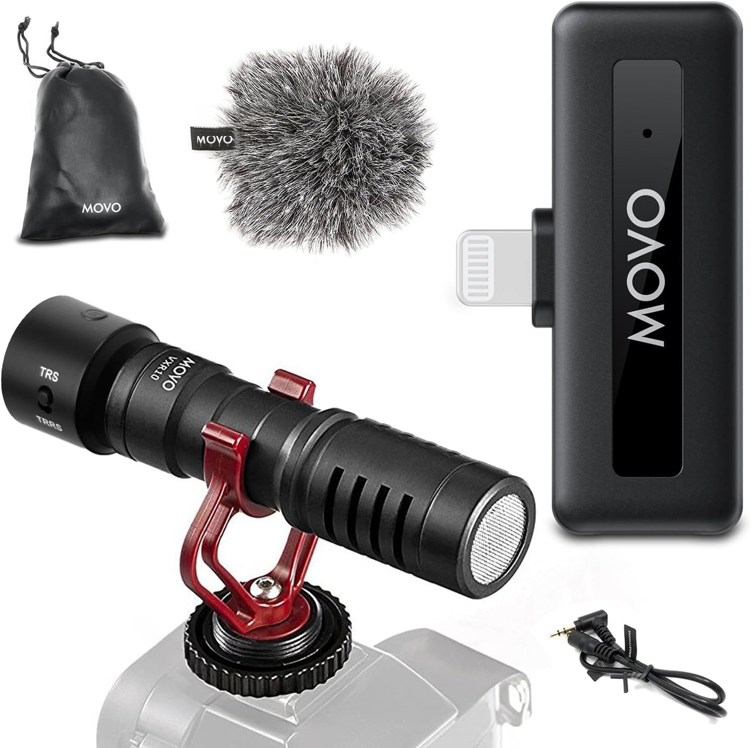 Amazon.com : Movo VXR10 Shotgun Mic with WM-VXR10 Wireless Adapter for Lightning Compatible ...