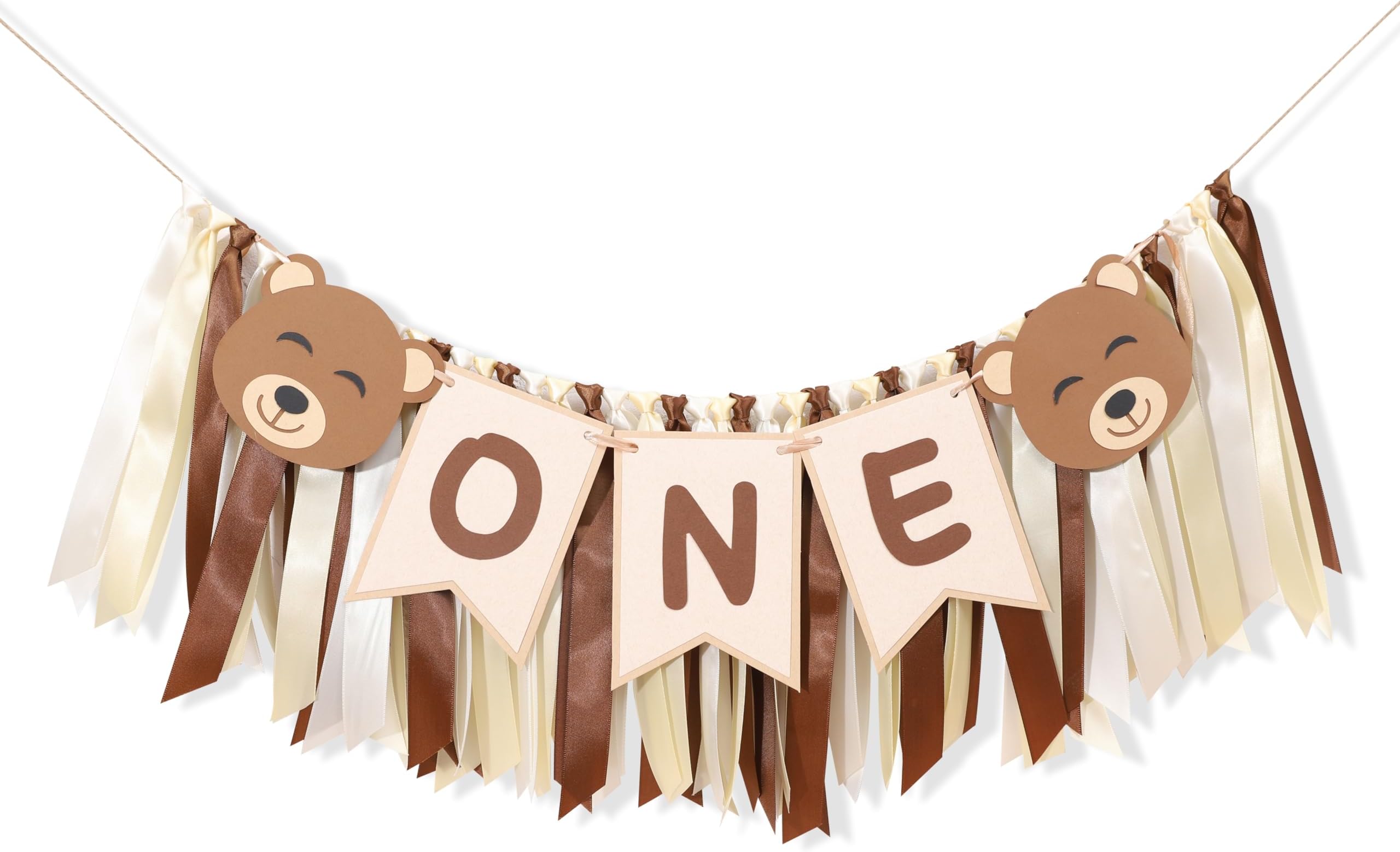 Amazon.com: Bear 1st Birthday Banner,One Chair Banner, One Banner 1st ...