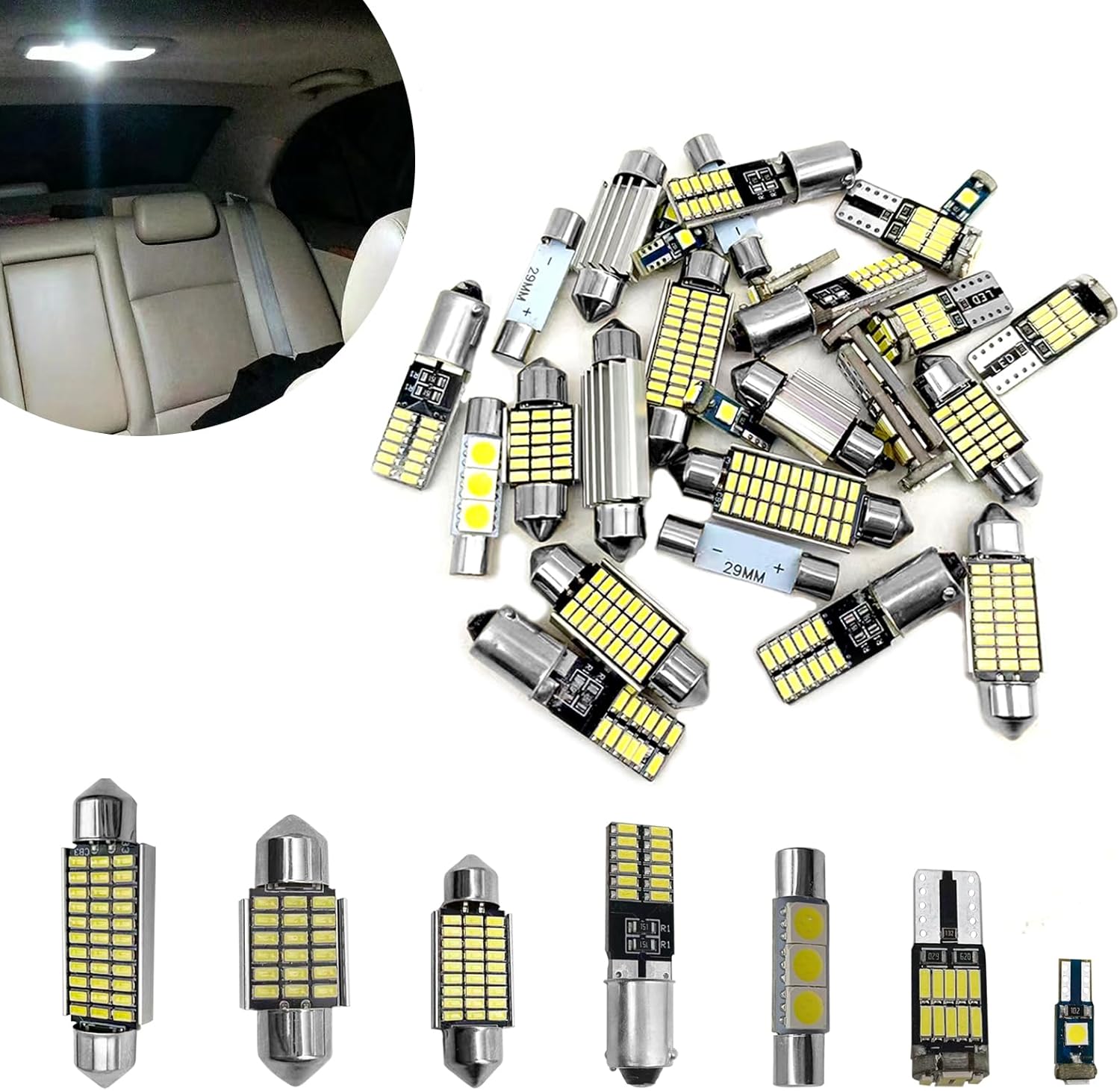 Amazon.com: NOTISH 42PCS Interior Car LED Dome Light, Car Map Dome ...