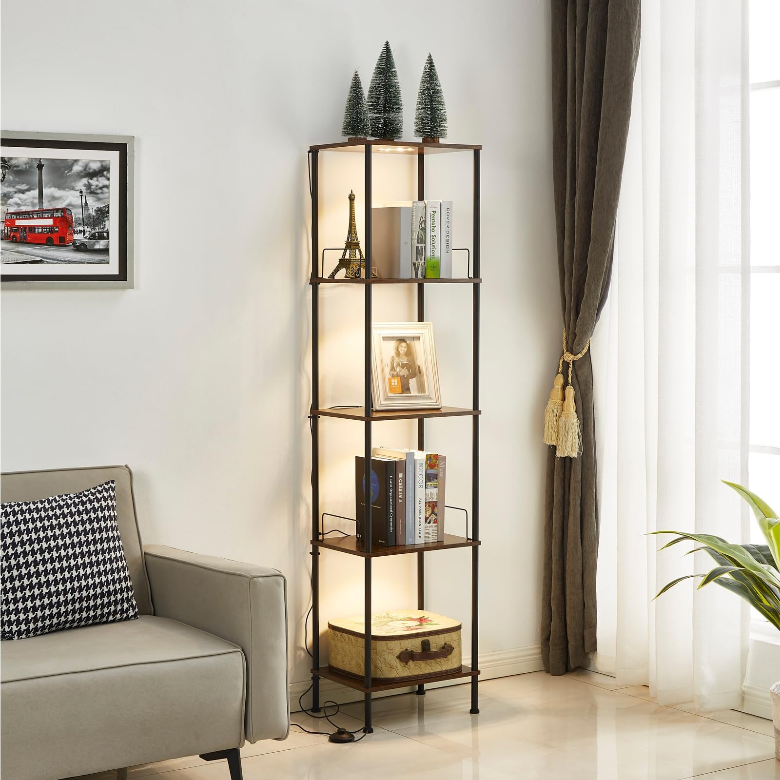 Amazon.com: VILICK Display Shelf with LED Light Standing Floor Lamp ...