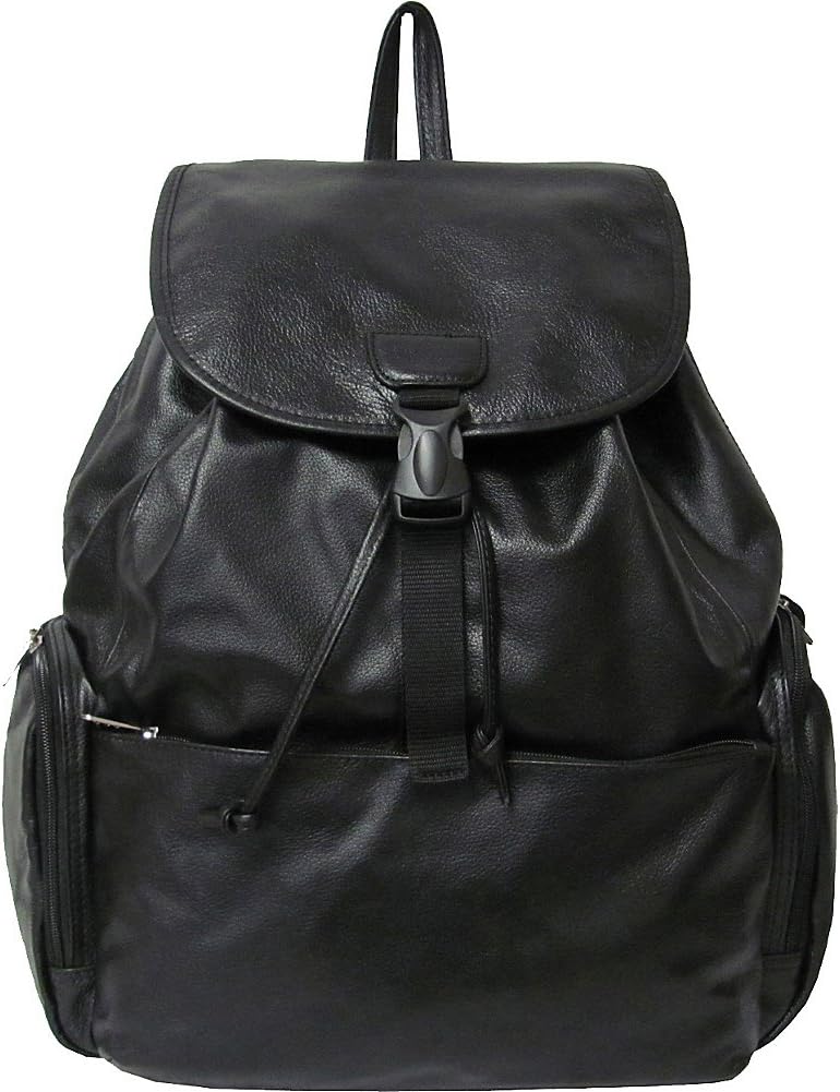 Amazon.com | Black Leather Jumbo Backpack (#1518-0) | Casual Daypacks