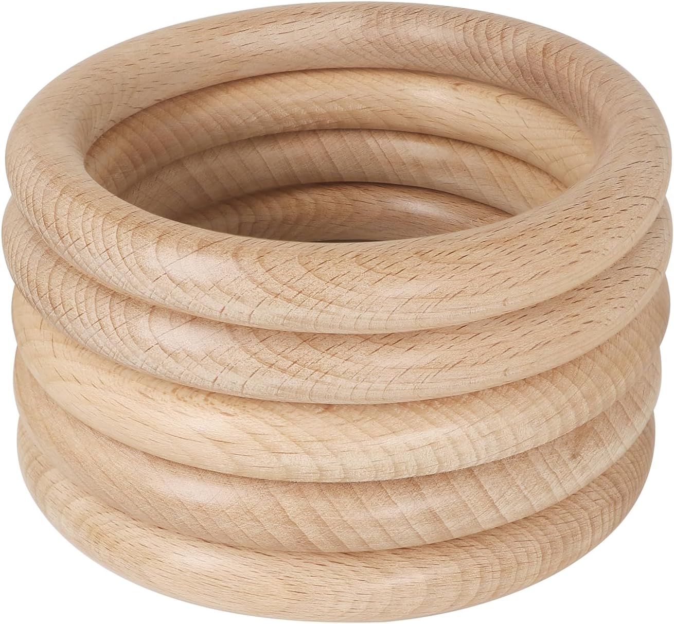 Amazon.com: FoDau770 5pcs Natural Beech Wooden Rings, Unfinished Solid ...