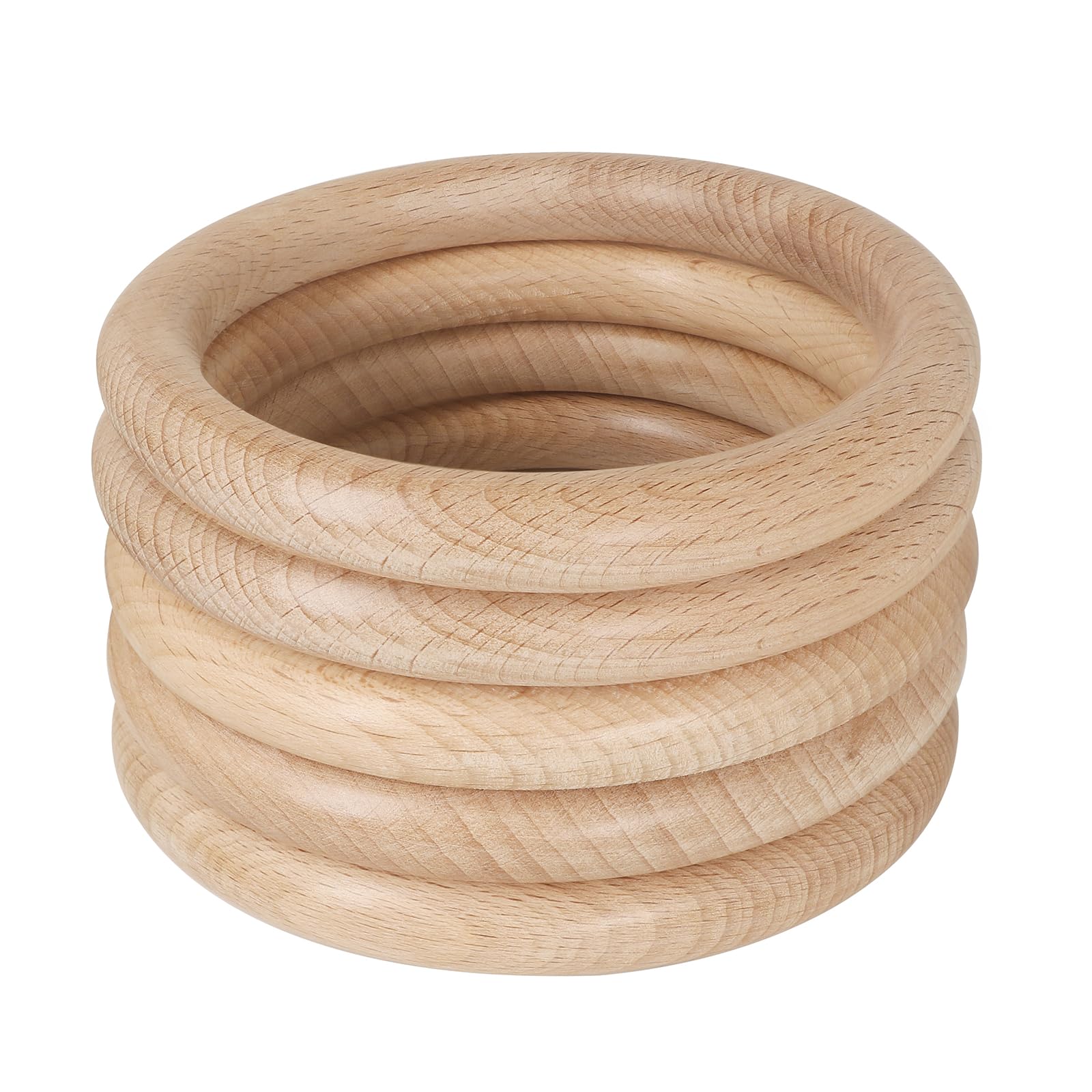 Amazon.com: FoDau770 5pcs Natural Beech Wooden Rings, Unfinished Solid ...