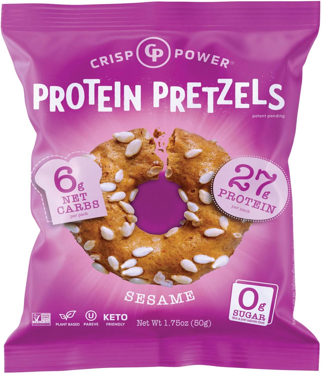 Amazon.com : Crisp Power High Protein Pretzel Crisps - 6 Pack x 1.75 oz ...