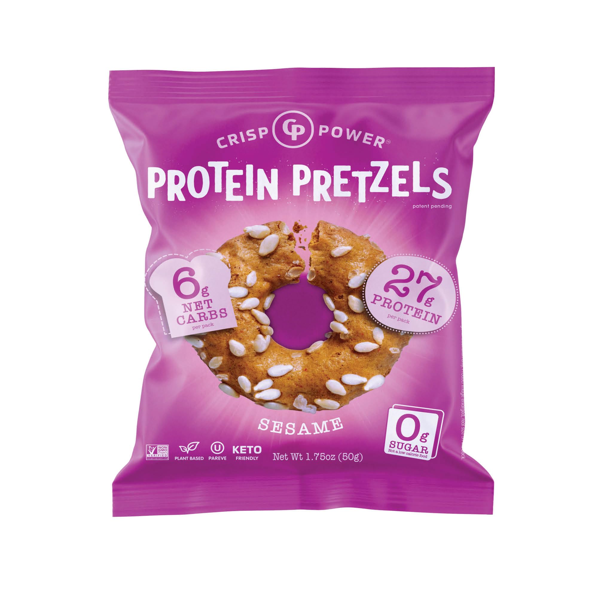 Amazon.com : Crisp Power High Protein Pretzel Crisps - 6 Pack x 1.75 oz ...