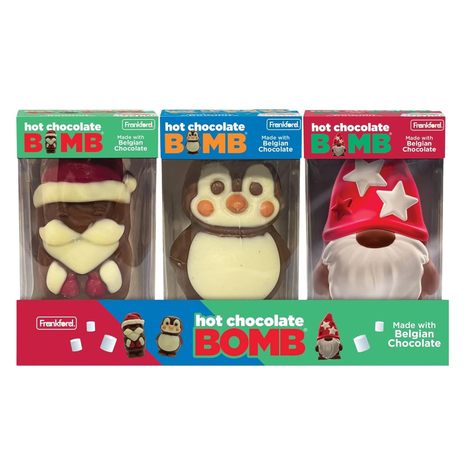 Amazon.com : Hot Cocoa Bombs Holiday Characters Pack of 3 – Santa ...