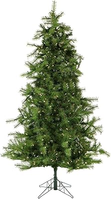 Amazon.com: 7.5 ft Pre-lit Slim Balsam Fir Tree, 3335 PE/PVC Tips, 500 ...