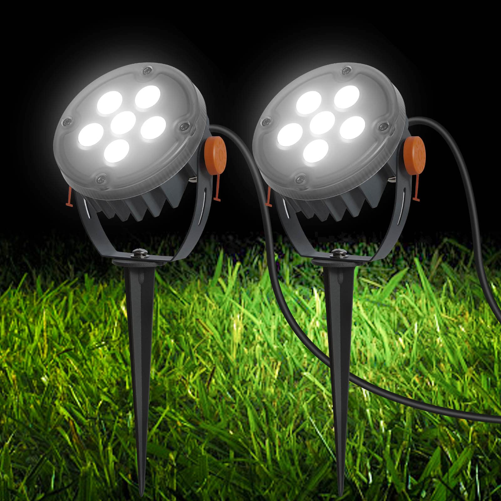 Outside Lights for Yard Spotlight Outdoor Plug in Light, 2 Pack Ultra ...