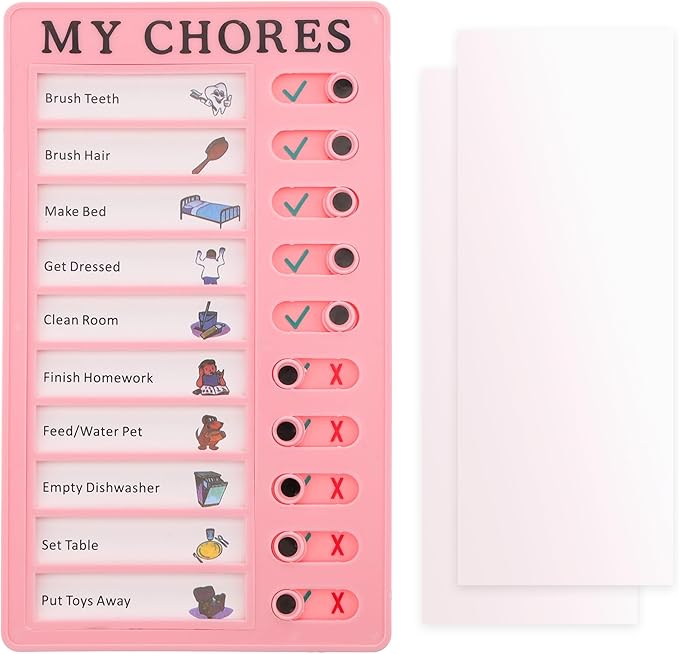 Ukerdo Pink Time Manager Replaceable Self-Discipline Housekeeping Chart ...