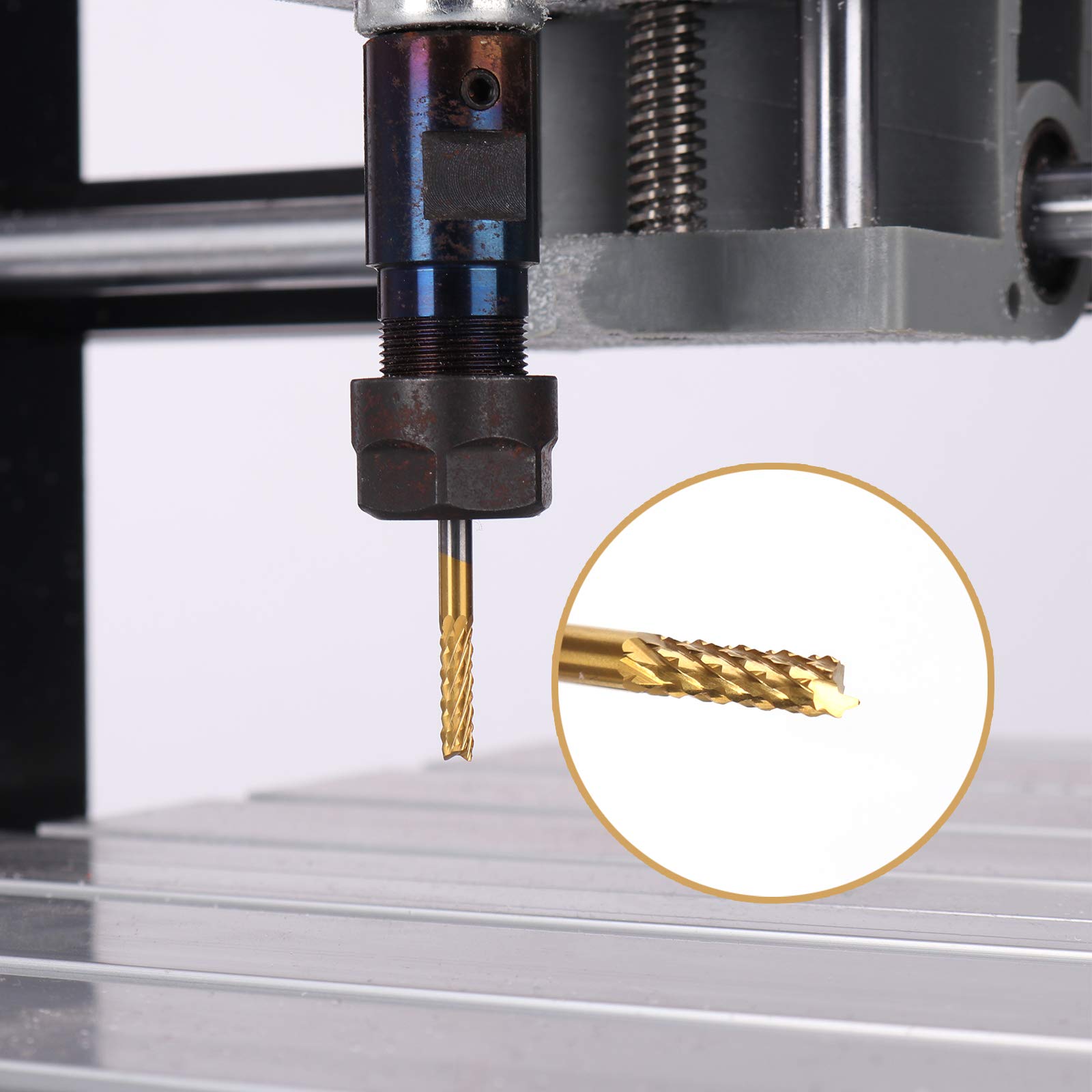 Snapklik.com : 40pcs End Mills CNC Router Bits, 1/8 Shank Cutting ...