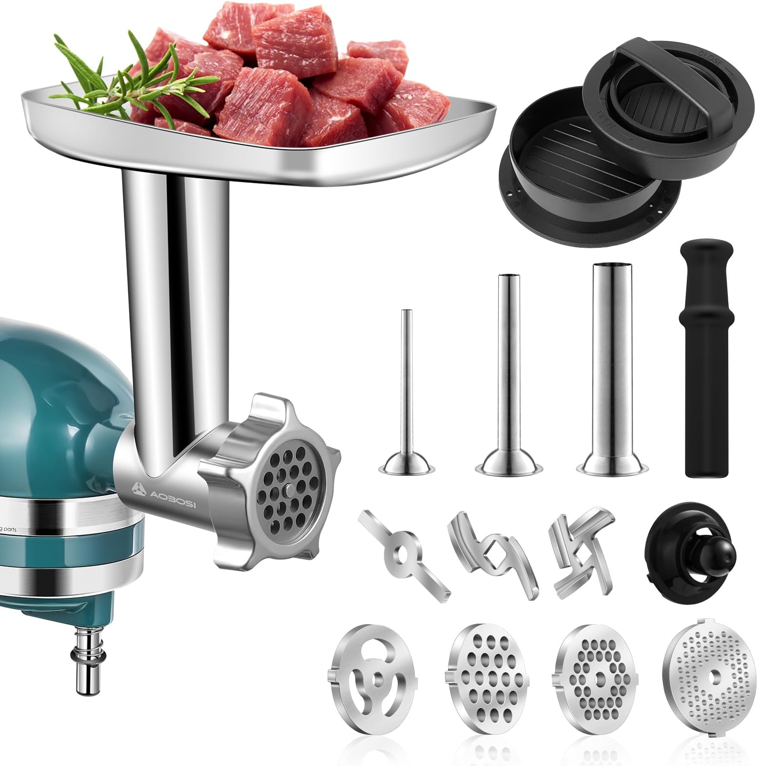 Amazon.com: Food Meat Grinder Attachment Stainless Steel Sausage ...