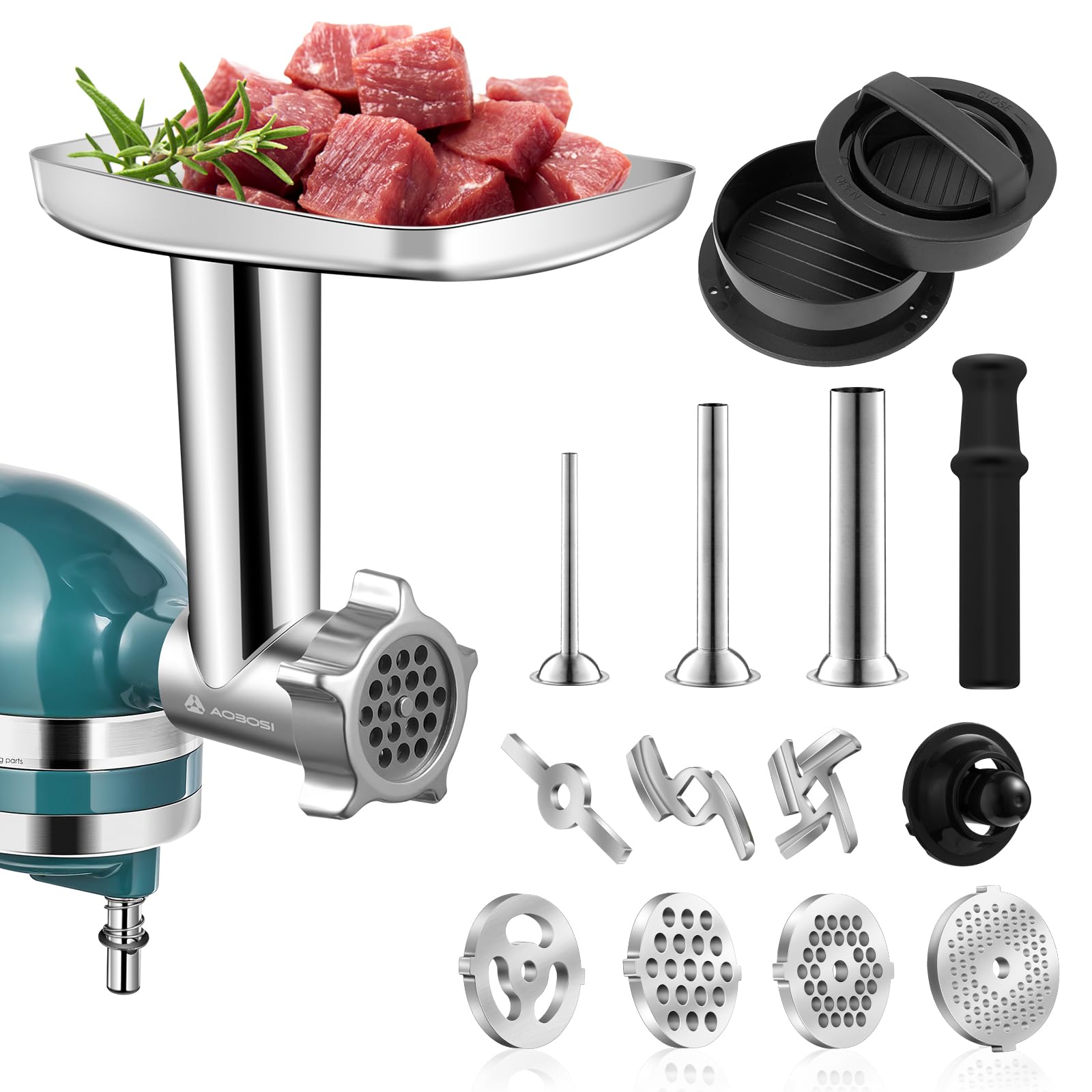 Amazon.com: Meat Grinder Attachment for KitchenAid Stand Mixer,AAOBOSI ...