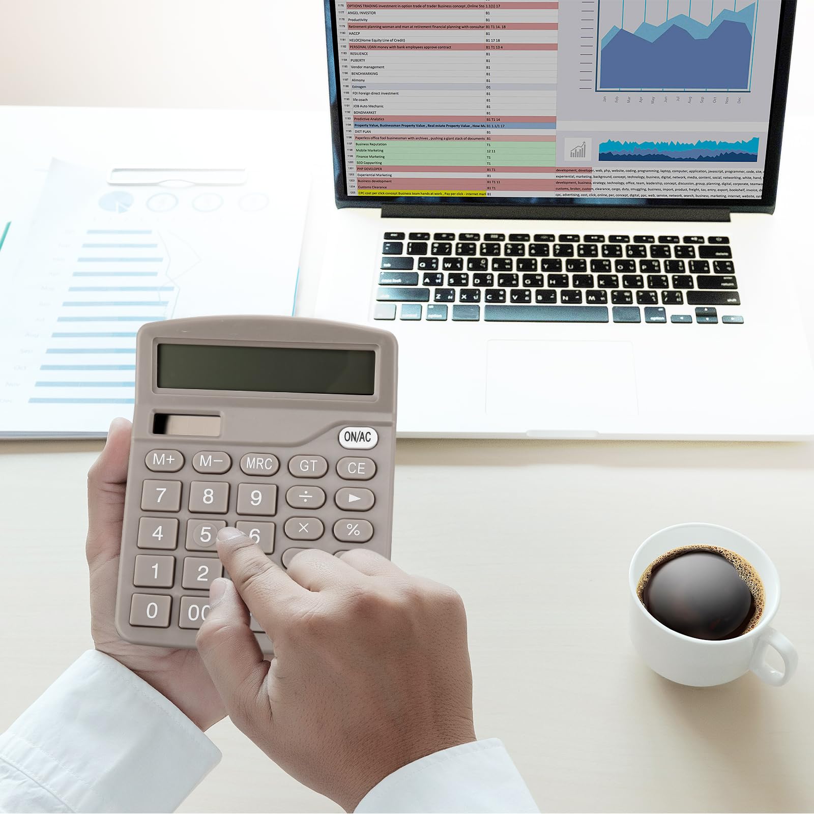 Snapklik.com : 5 Pcs 12 Digits Desktop Calculators Basic Standard Dual ...