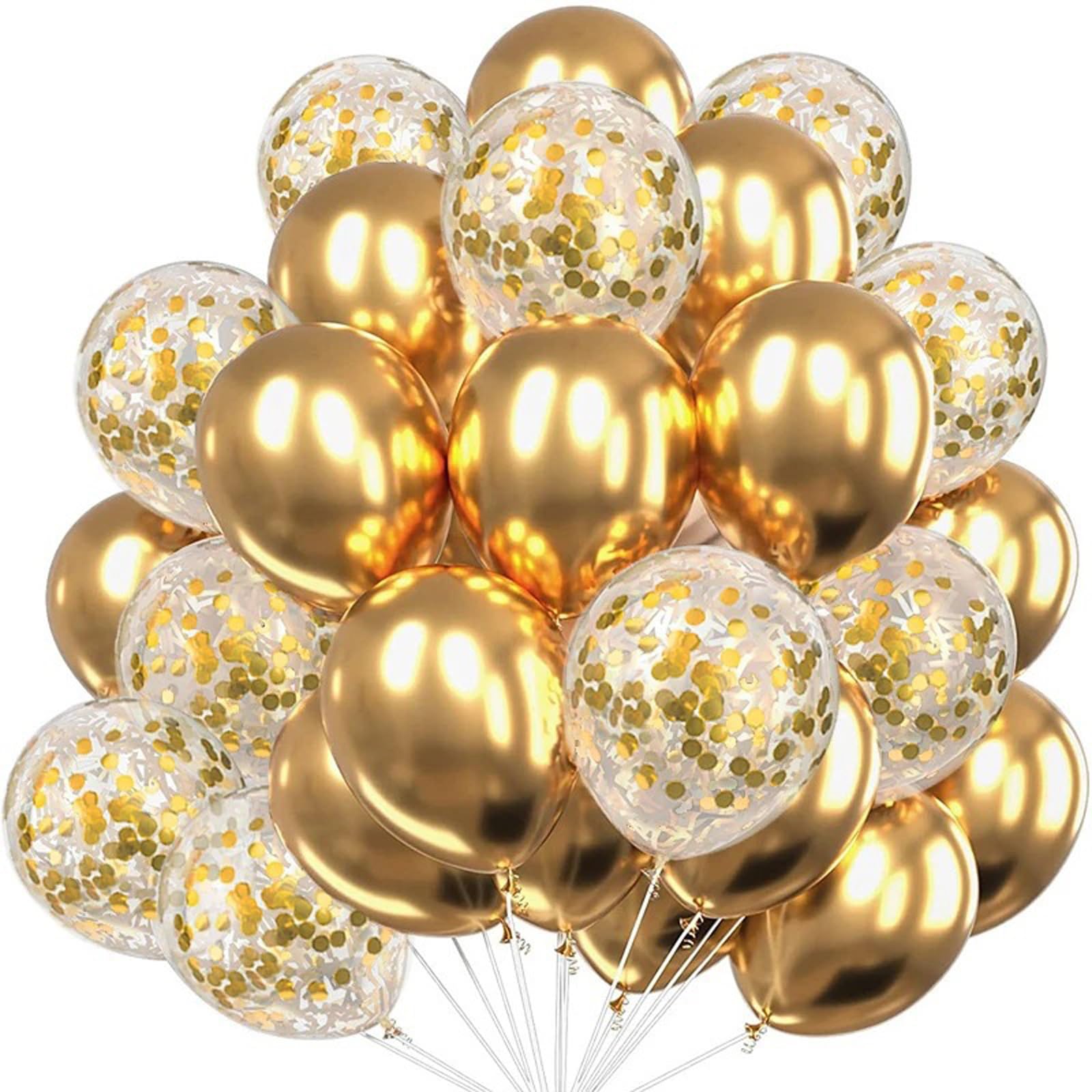 Gold Balloons 30 pcs 12 Inch Gold Balloon Kit Metallic Gold Confetti ...