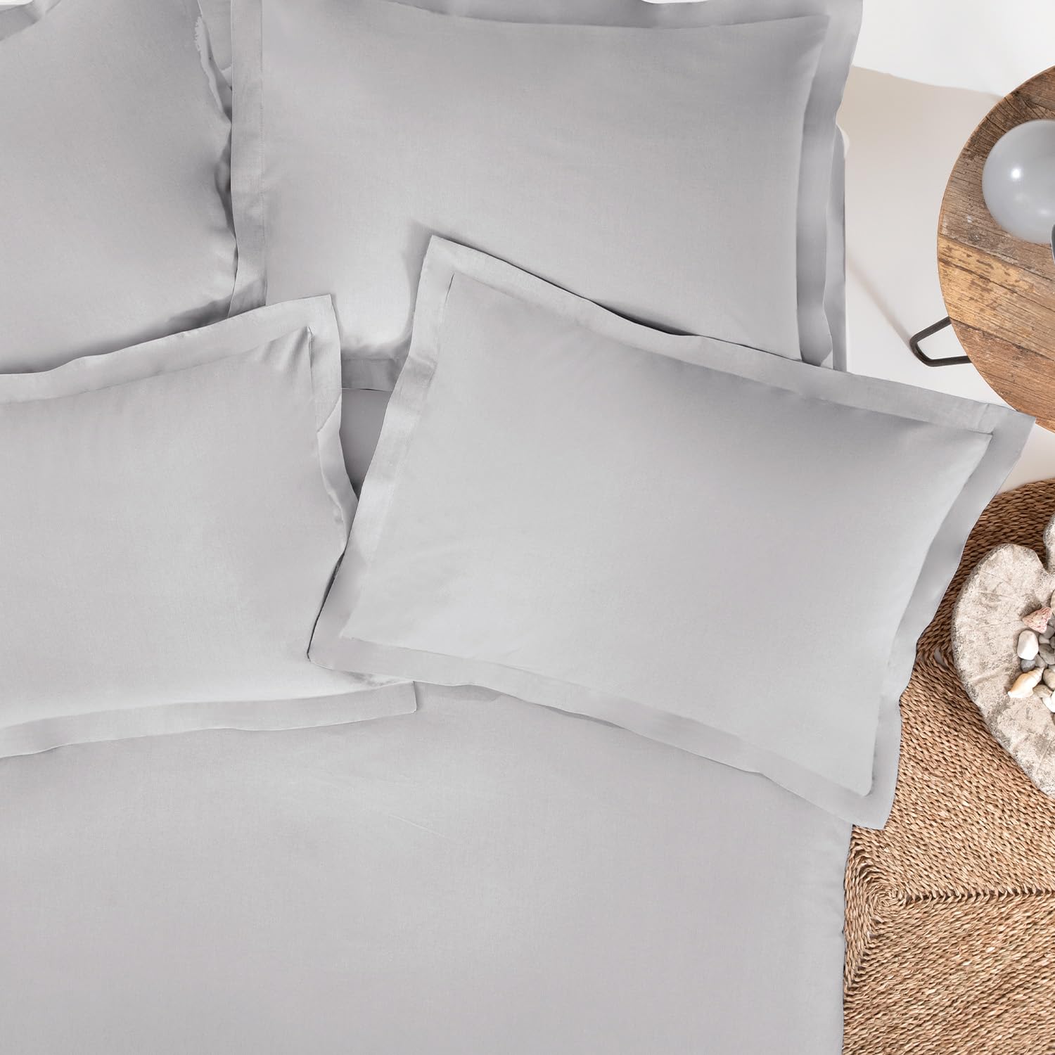 Amazon.com: Yatas Bedding Penny Flat Sheet, Gray Color King Size ...