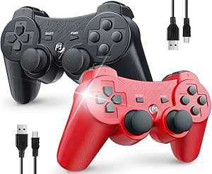 Controllers 2 Pack for PS3 Wireless Controller for Sony PlayStation 3 ...