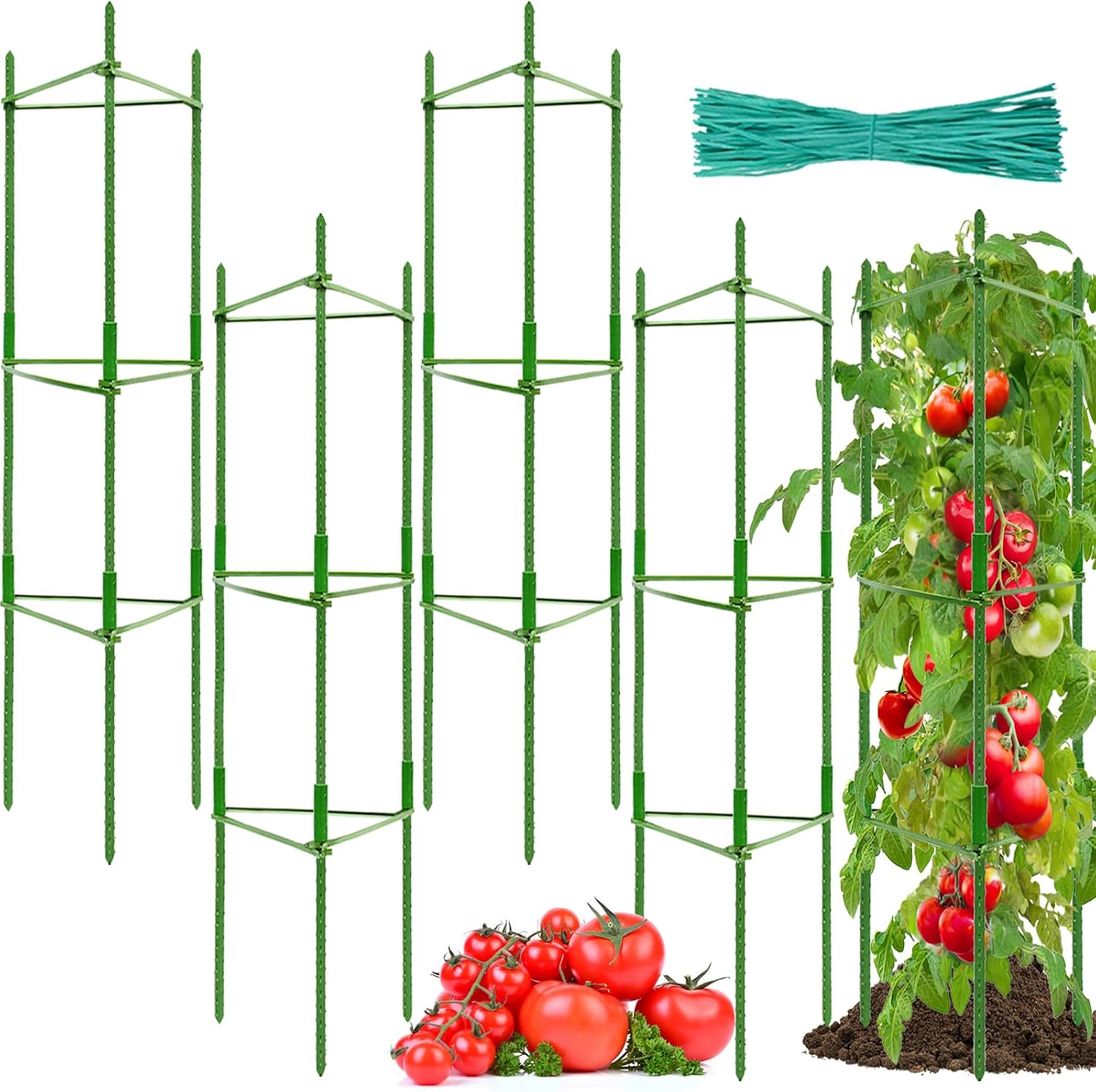 Amazon.com : Halatool 4 Pack Tomato Cages for Garden,Up to 48in(4FT ...