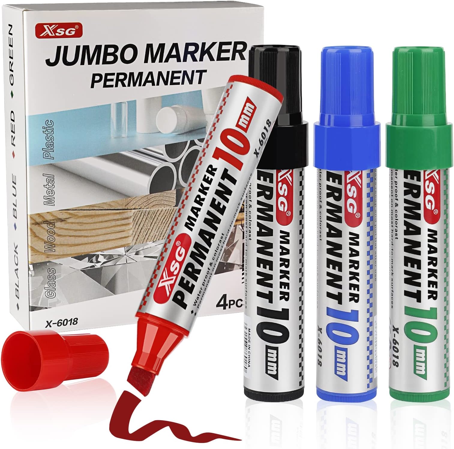 STAEDTLER 350 WP4 Lumocolor Permanent Marker, Chisel Tip 2-5mm Line ...