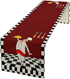 Amazon.com: Cotton Linen Table Runner Chef Kitchen Knife Fork Rectangle ...