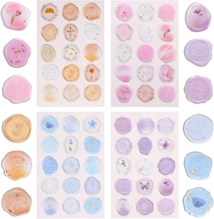 Amazon.com: Floral Amber Wax Seal Stickers, 120 Pcs Self-Adhesive ...
