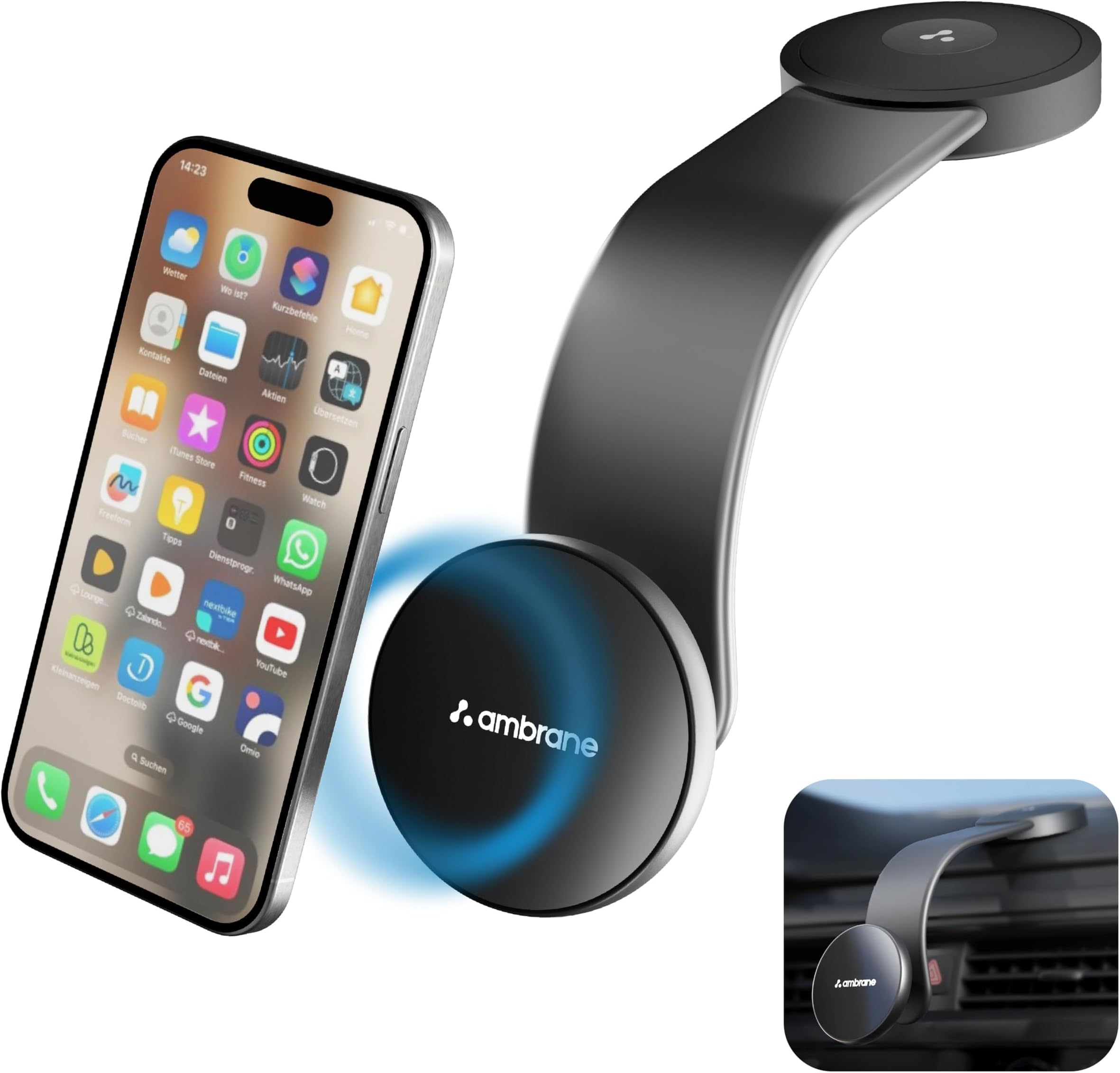 Ambrane 15W Qi-2 & Magsafe Wireless Charger with 60W Type C Cable for ...