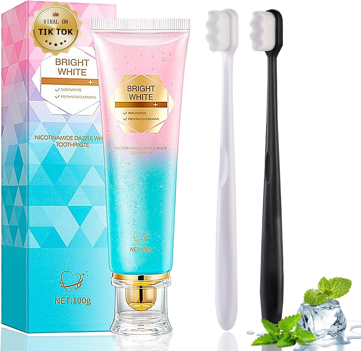 Amazon.com : Niacinamide Whitening Toothpaste with Toothbrush, Niacinamide Intensive White ...