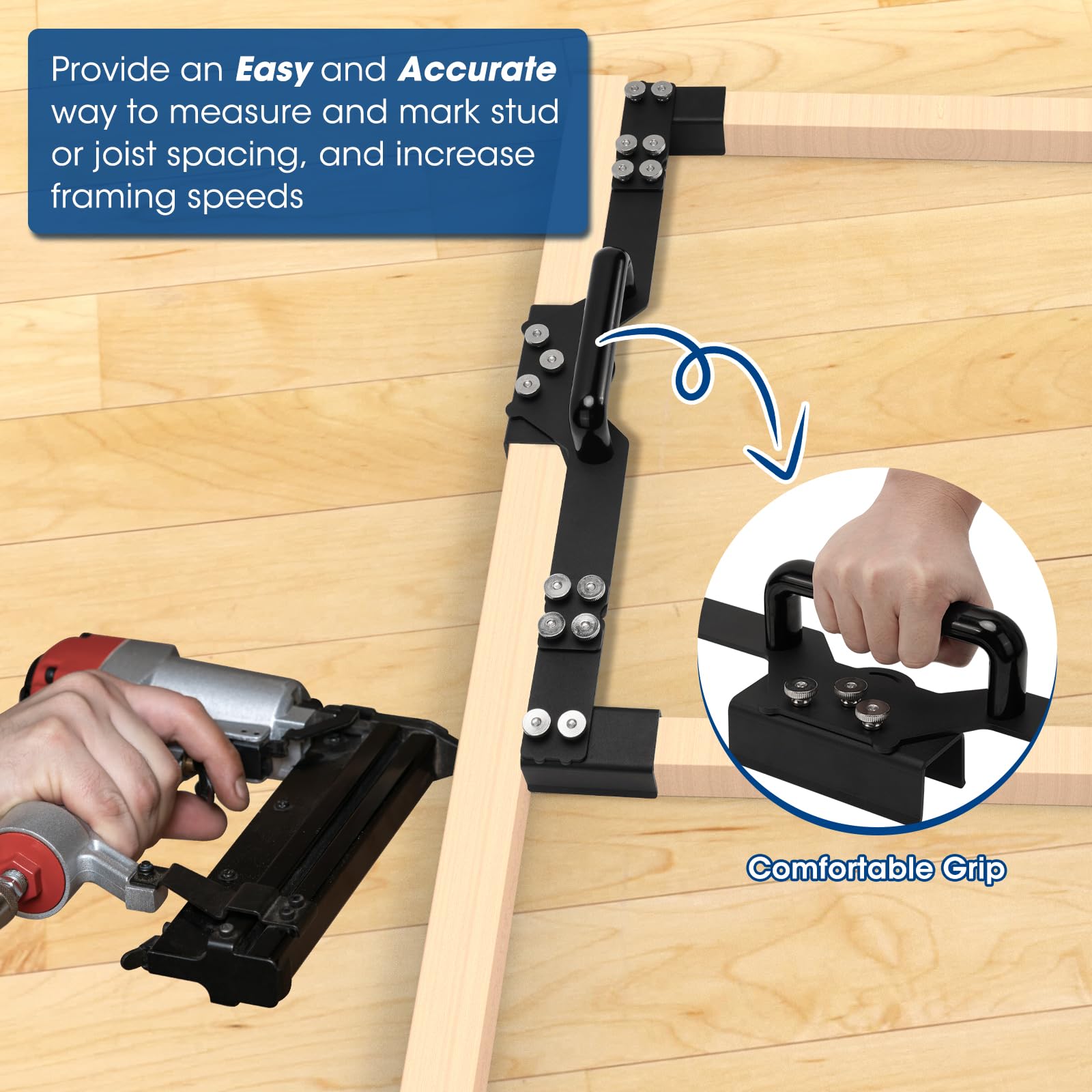 SDSNTE Detachable Metal 2 in 1 Framing Tool, 16 & 24 Frame Spacing Tool ...