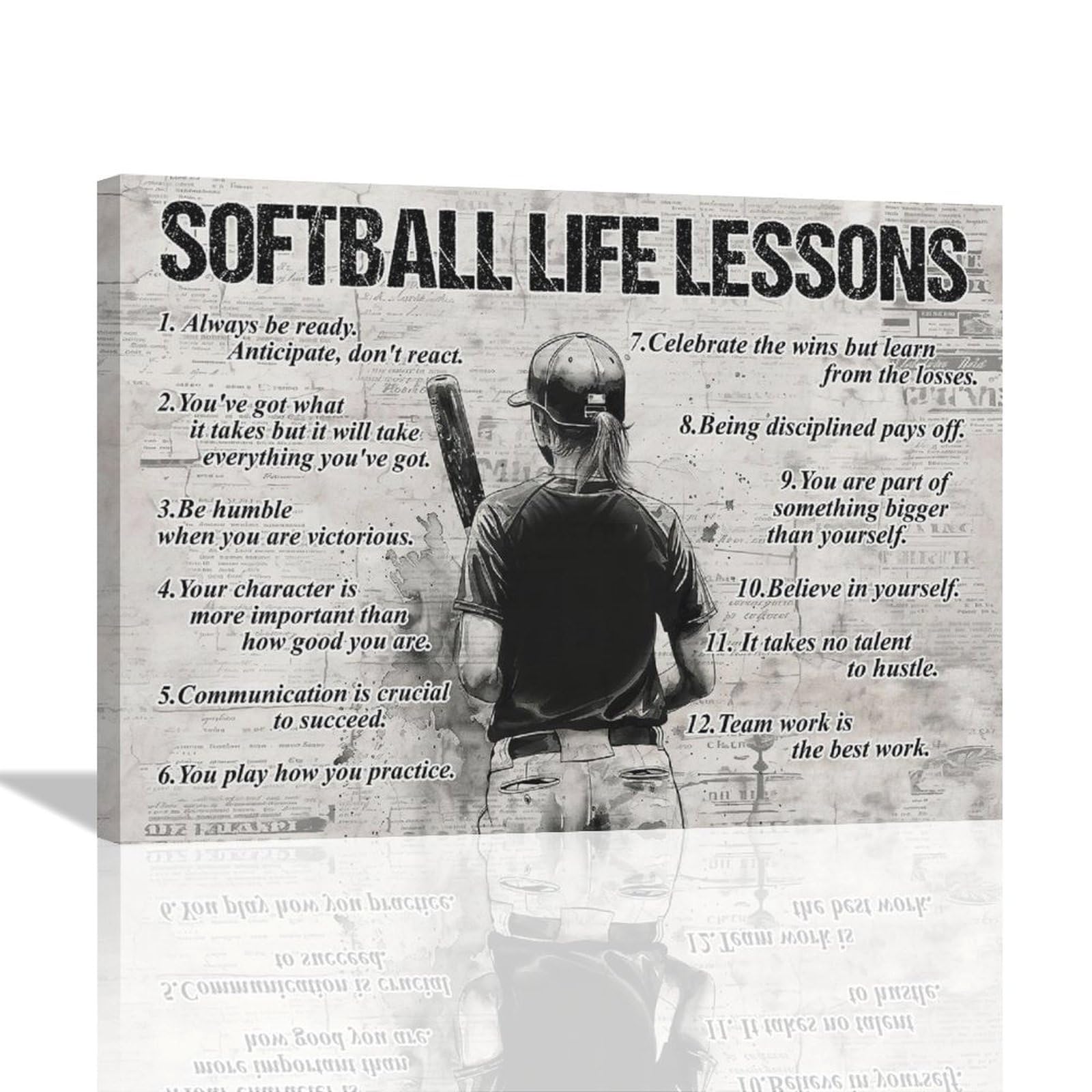 Amazon.com: Softball Sports Wall Art Softball Life Lessons Wall Decor ...