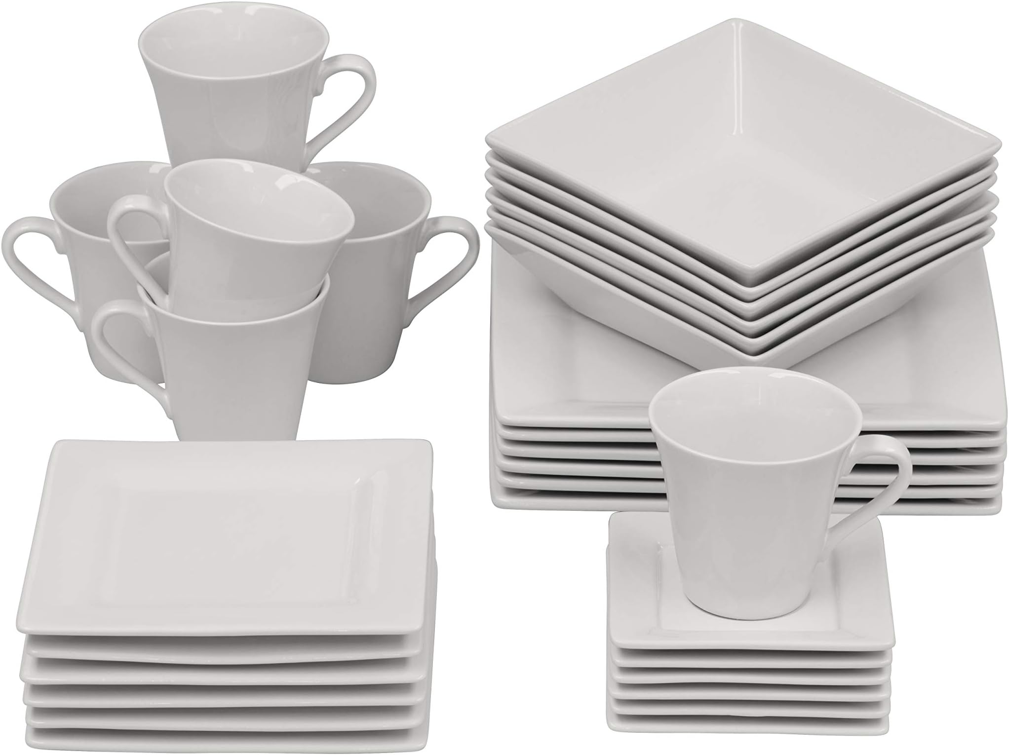Amazon.com | 10 Strawberry Street Two Tone Coupe Dinnerware Set, 16 pc ...