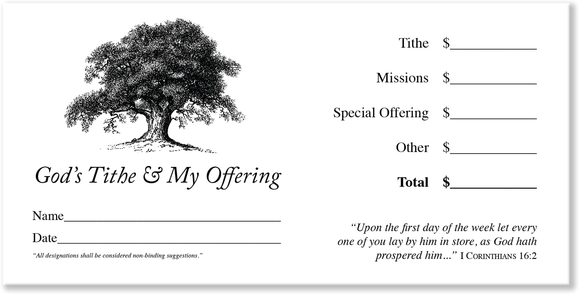 Amazon.com : 500 Church Offering | Tithe Donation Envelopes. : Office ...