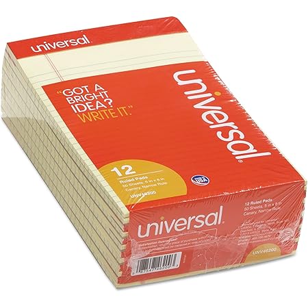 Amazon.com : Universal 46200 Perforated Edge Writing Pad, Narrow Rule ...
