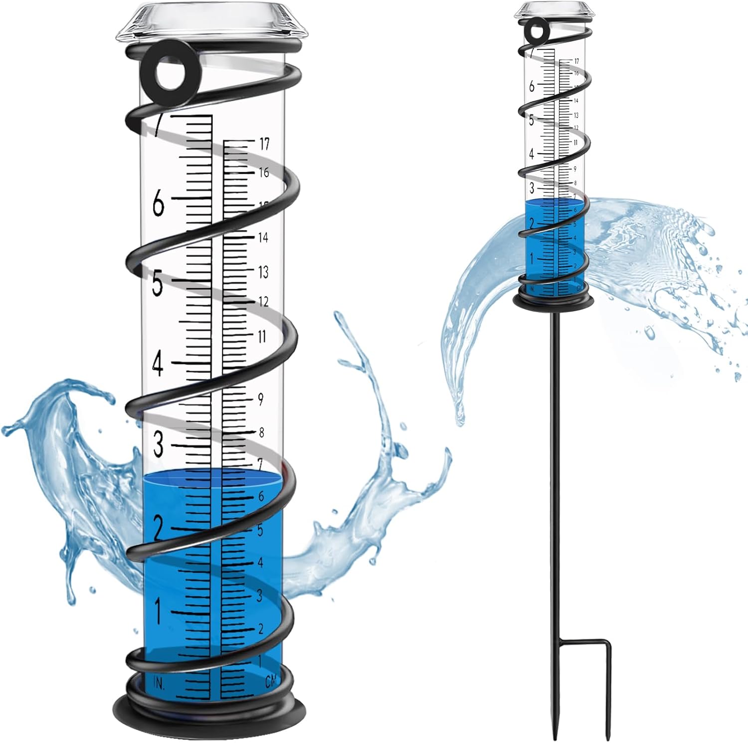 Amazon.com : Upgrade Rain Gauge, Detachable Spiral Rain Gauge Outdoor ...