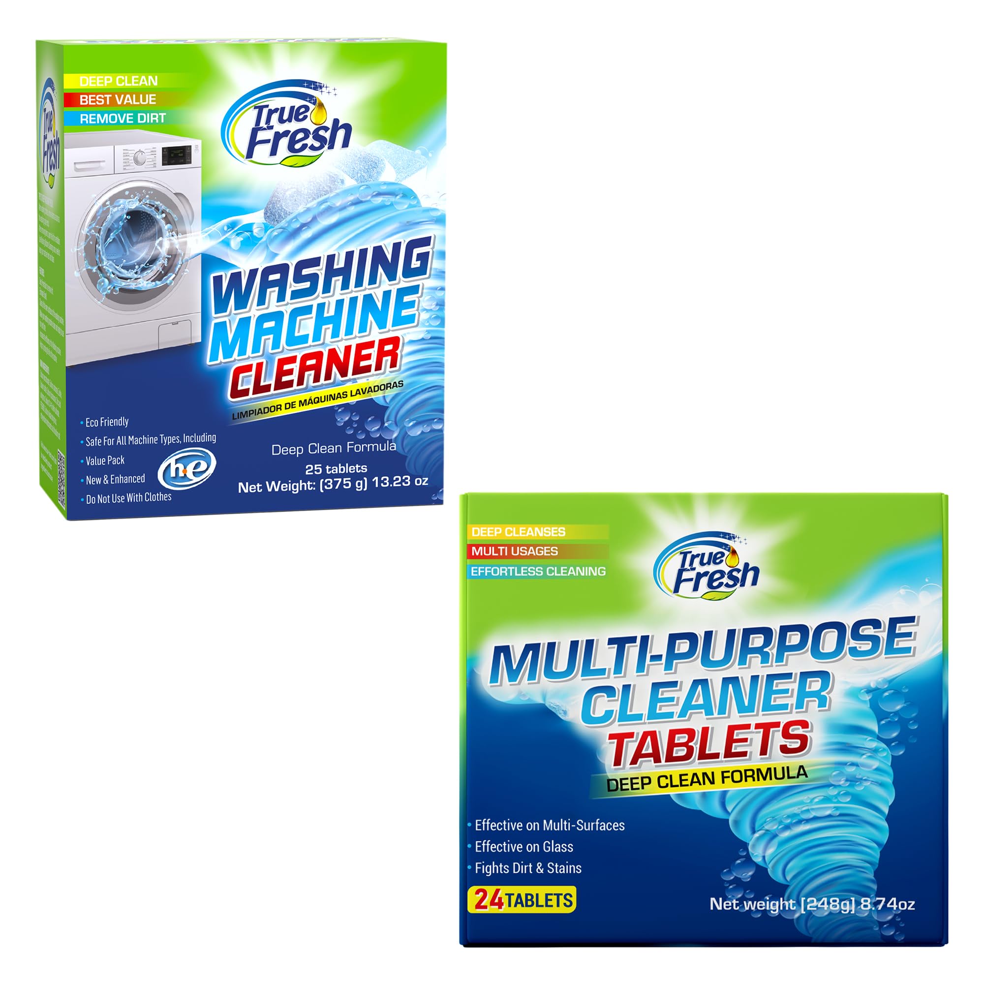 Amazon.com: True Fresh 25 Washing Machine Cleaner Tablets & 24 Multi ...