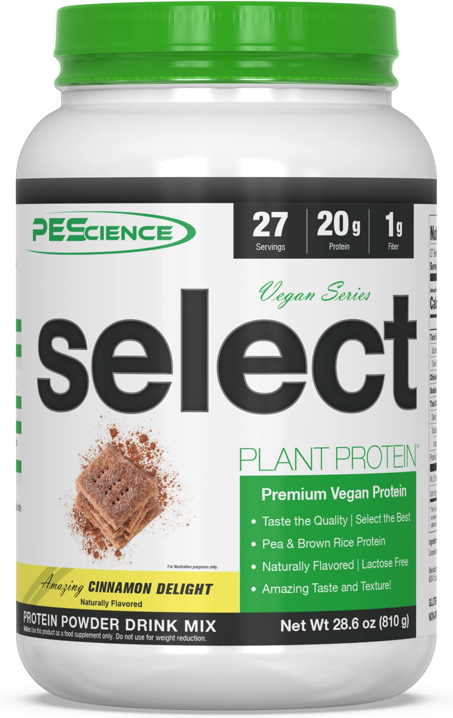 Amazon.com: PEScience Select Vegan Plant Based Protein Powder, Cinnamon ...