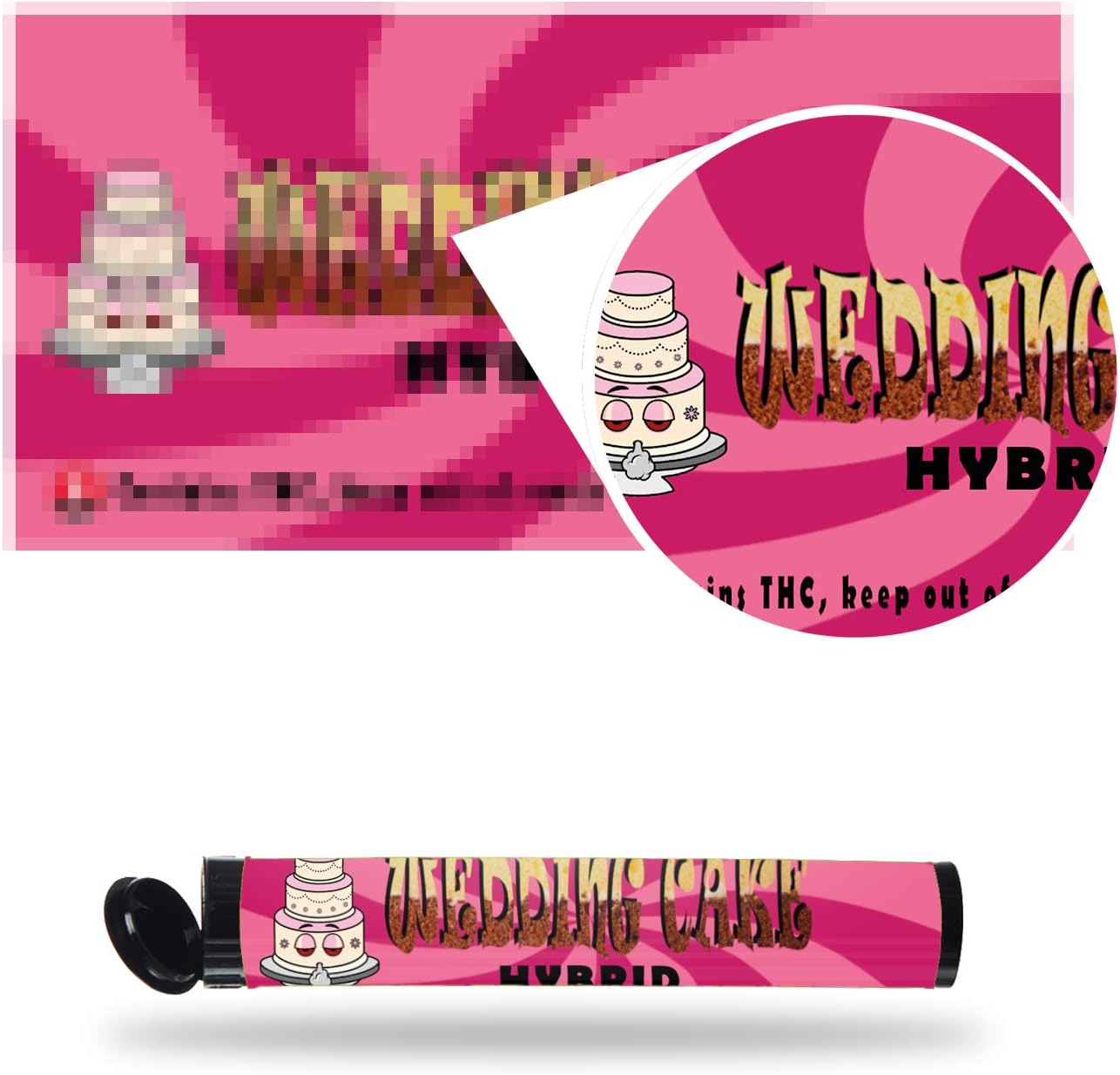 Amazon.com: Wedding Cake Pre-Roll Labels - Cali Labels - Pre-Roll Tube ...