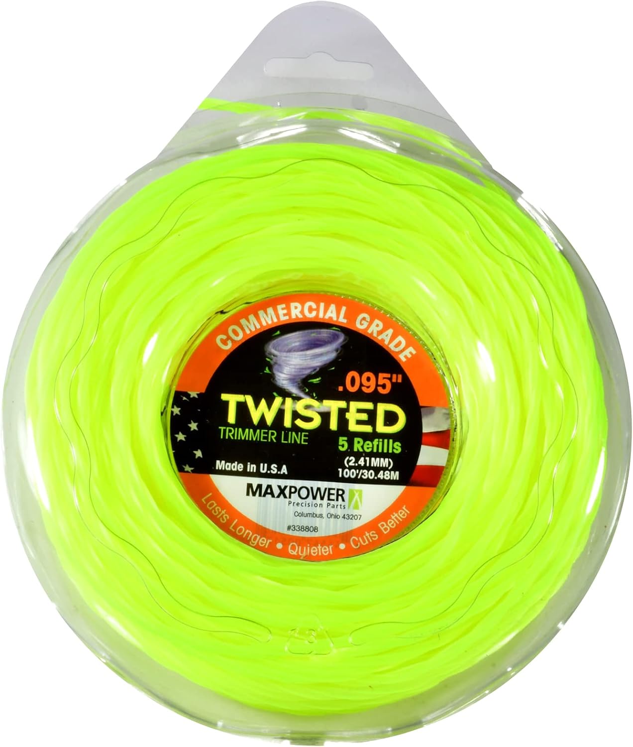 Maxpower 338808 Premium Twisted Trimmer Line .095-Inch Twisted Trimmer ...