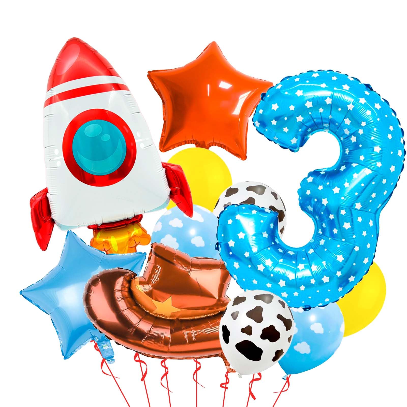 Amazon.com: Toy Themed Number 3 Balloon, Happy Birthday Balloon ...