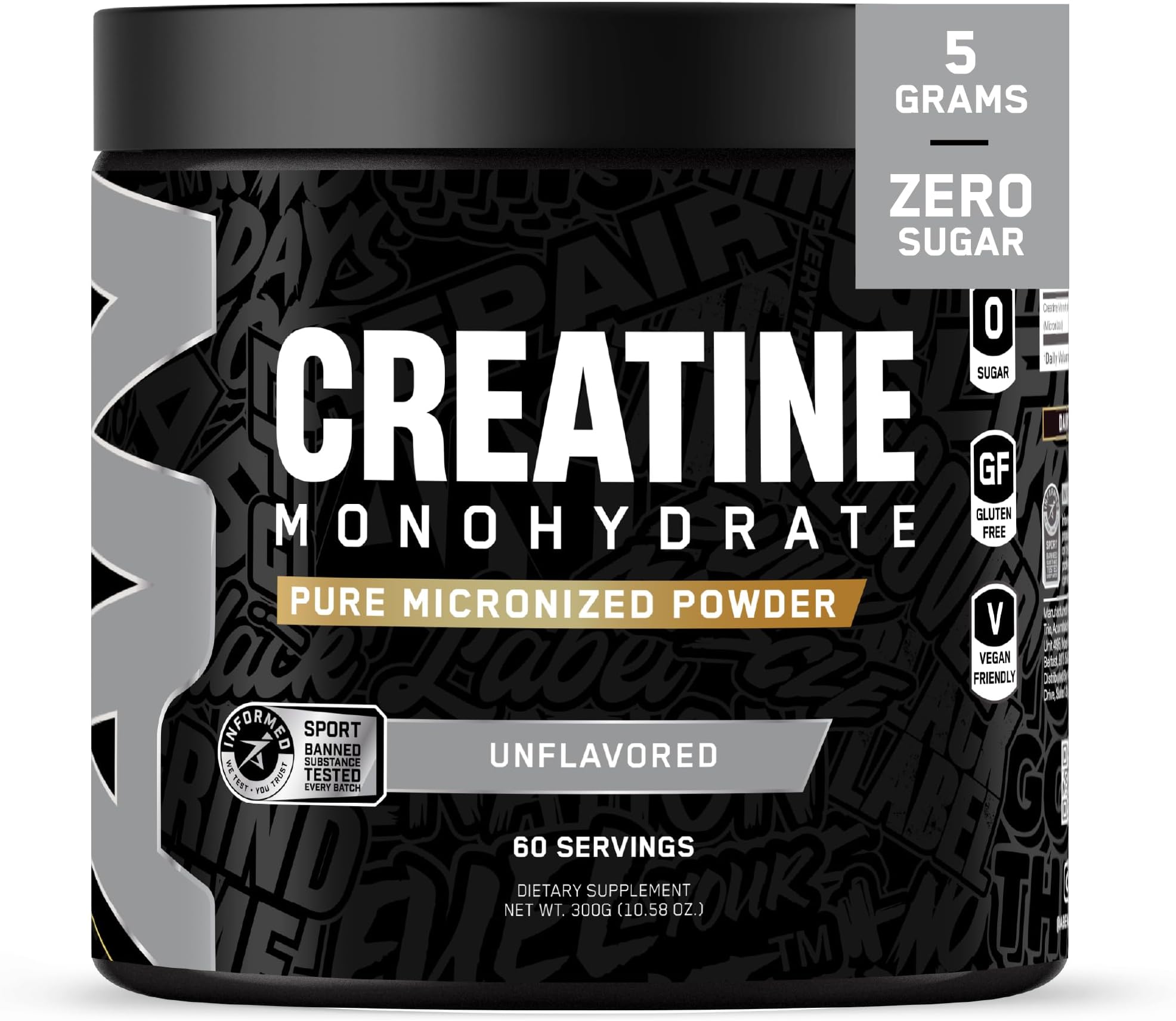 Amazon.com: All Black Everything Creatine Monhydrate | 60 Servings ...
