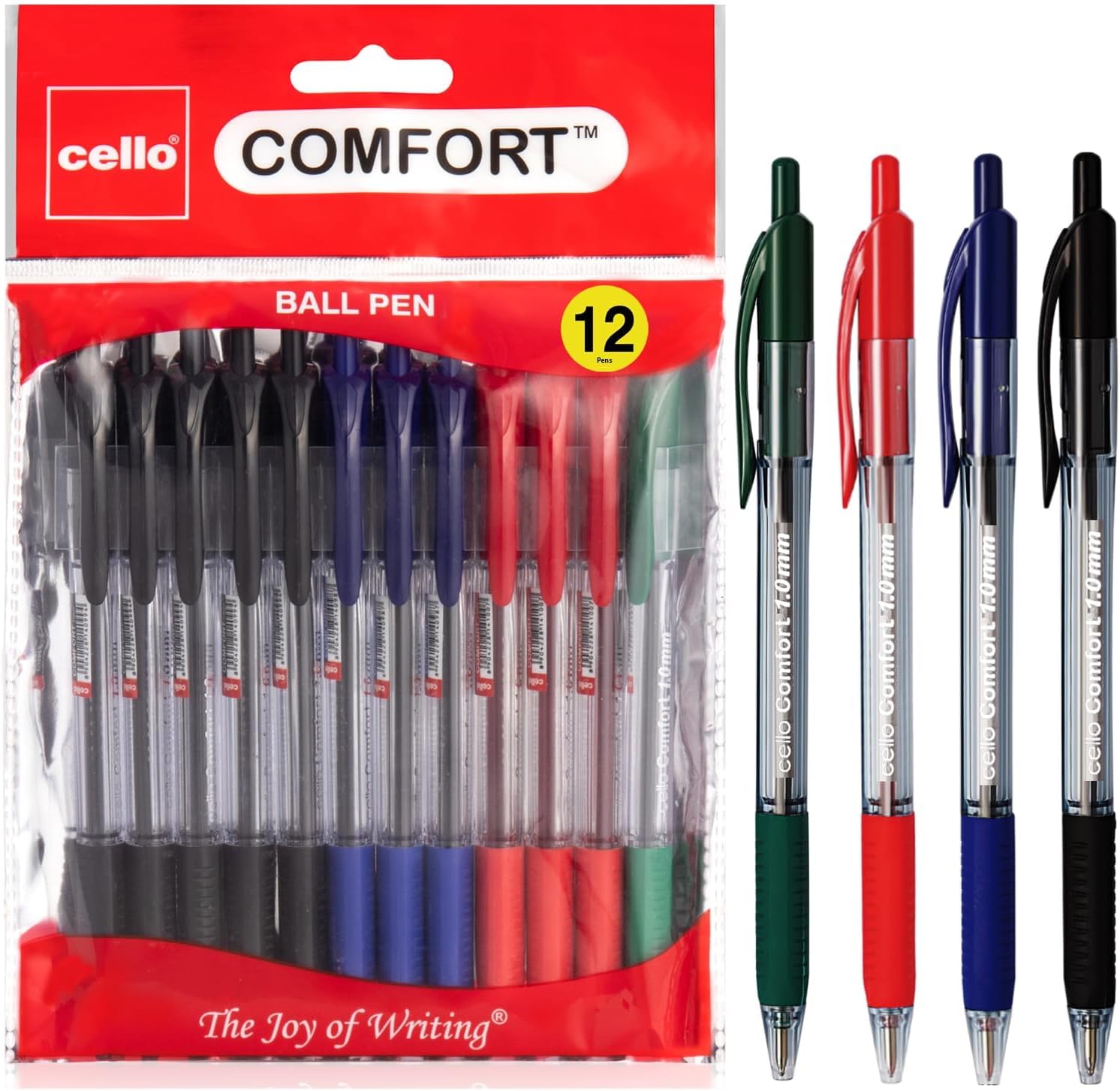 Cello Assorted Coloured Ballpoint Pens - Premium Retractable Biro Pens ...