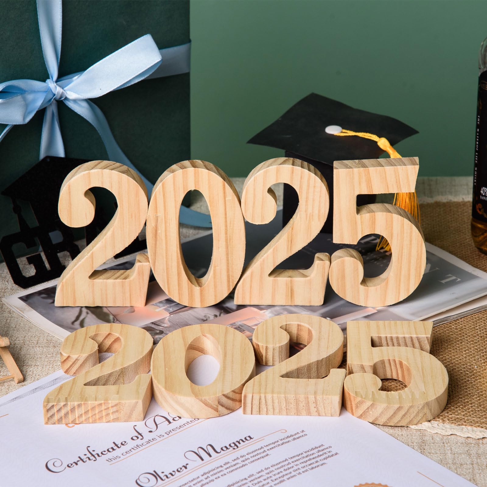 Snapklik.com : AWIZOM 12 Pcs 2025 Wooden Cutouts Graduation Decorations ...