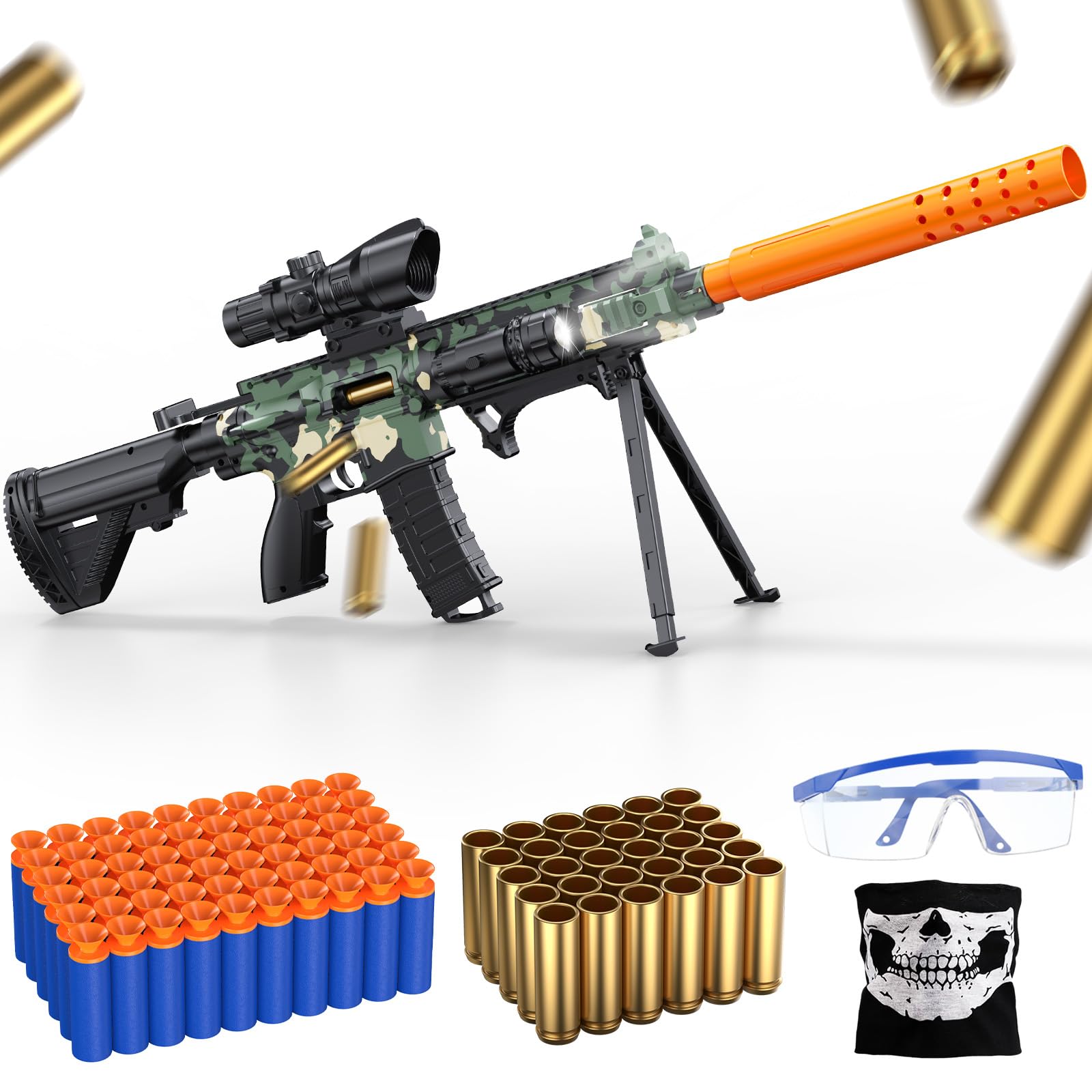 Amazon.com: Toy Gun with Soft Bullets Shell Ejecting, Manual Foam ...