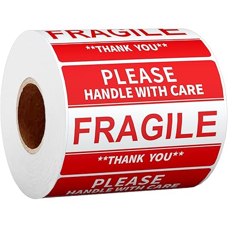 Amazon.com: 3 x 2 Inch Fragile Stickers Handle with Care This Side Up ...