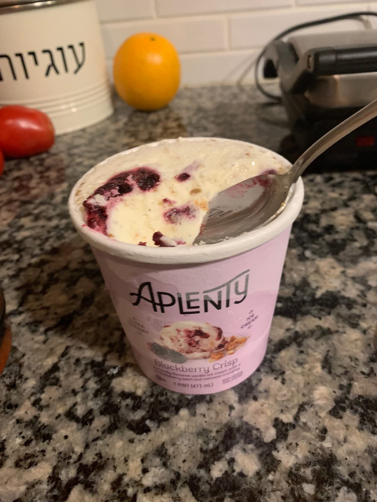 Amazon.com: Amazon Brand, Aplenty Blackberry Crisp Ice Cream, 16 Oz ...