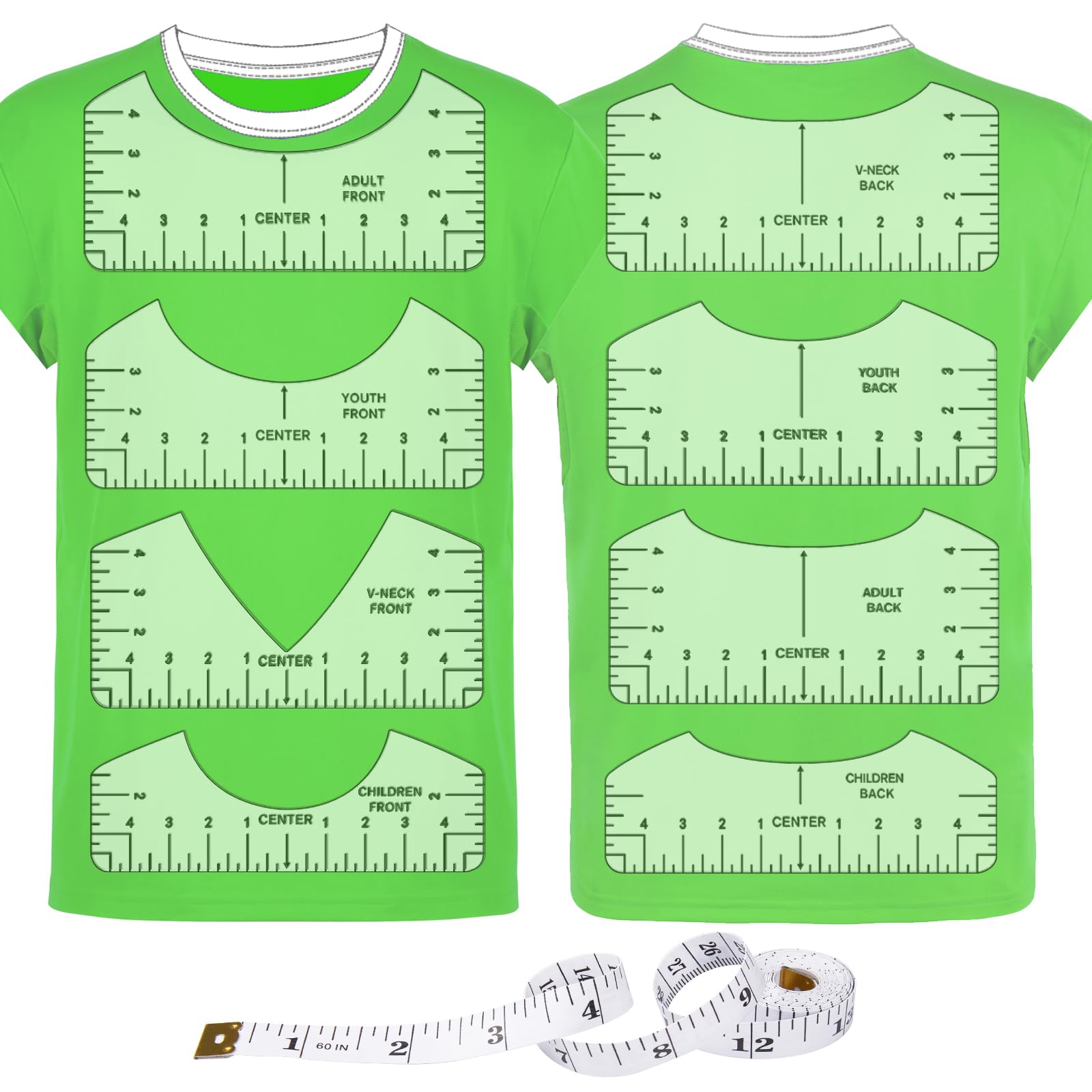 Snapklik.com : 9pcs Tshirt Ruler Guide For Vinyl Alignment, T Shirt ...