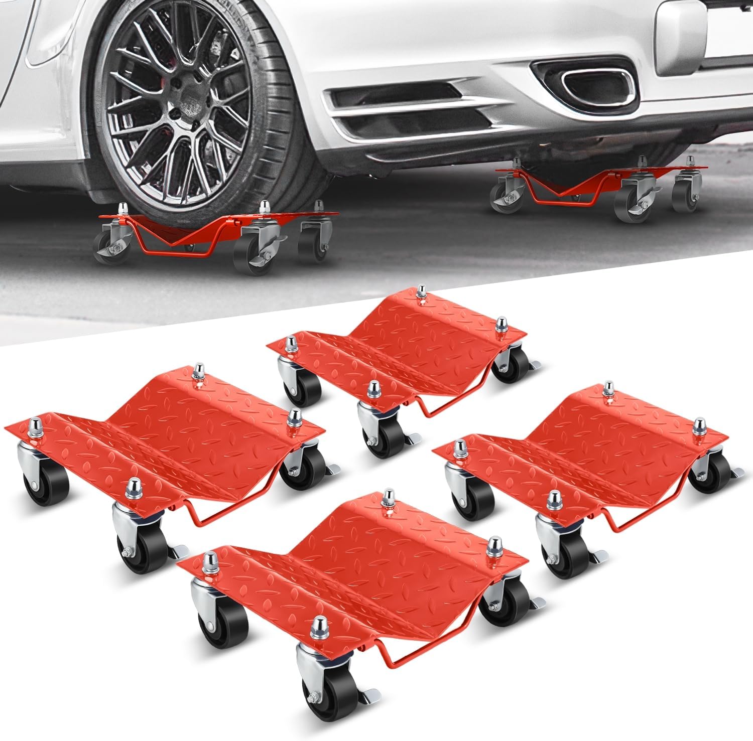 Amazon.com: Auto Dynasty Car Wheel Dolly Set of 4 Piece, 6000LBS ...