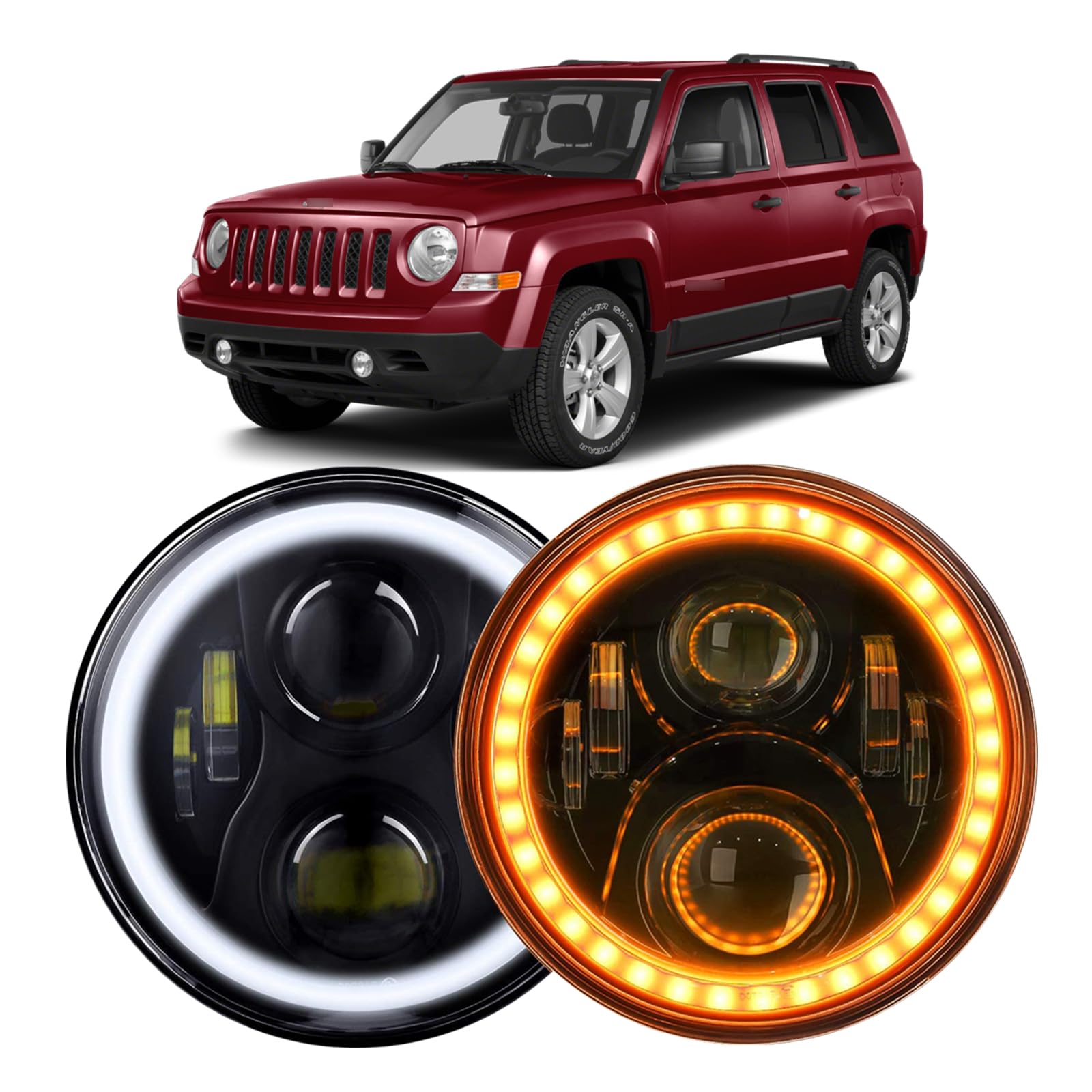 Amazon.com: UCYAR 7 Inch LED Headlights Round H6024 Compatible with ...