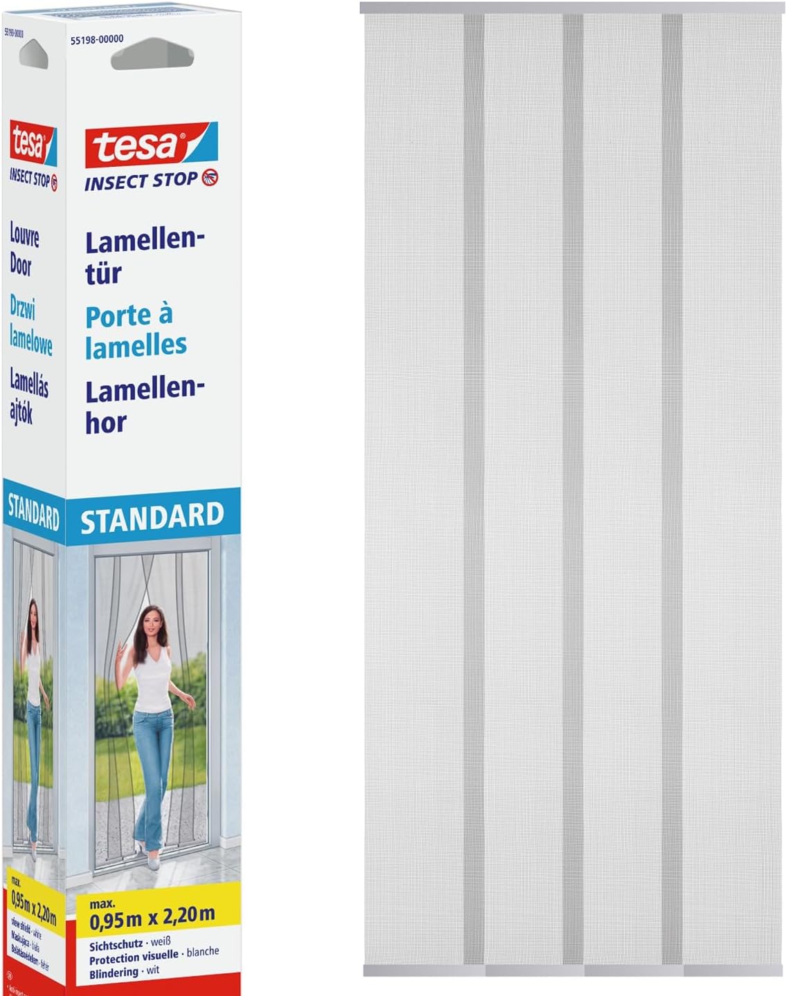 tesa Insect Stop Lamella Door STANDARD - 4-piece Fly Screen for Doors ...
