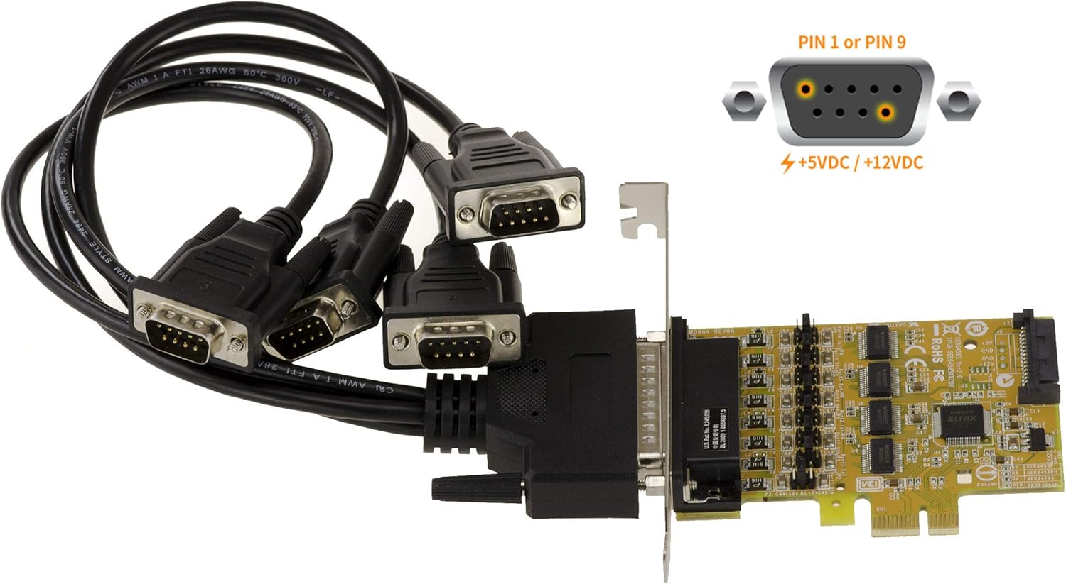Amazon.com: KALEA-INFORMATIQUE SUNIX SER6456S PCI Express PCIe RS232 ...