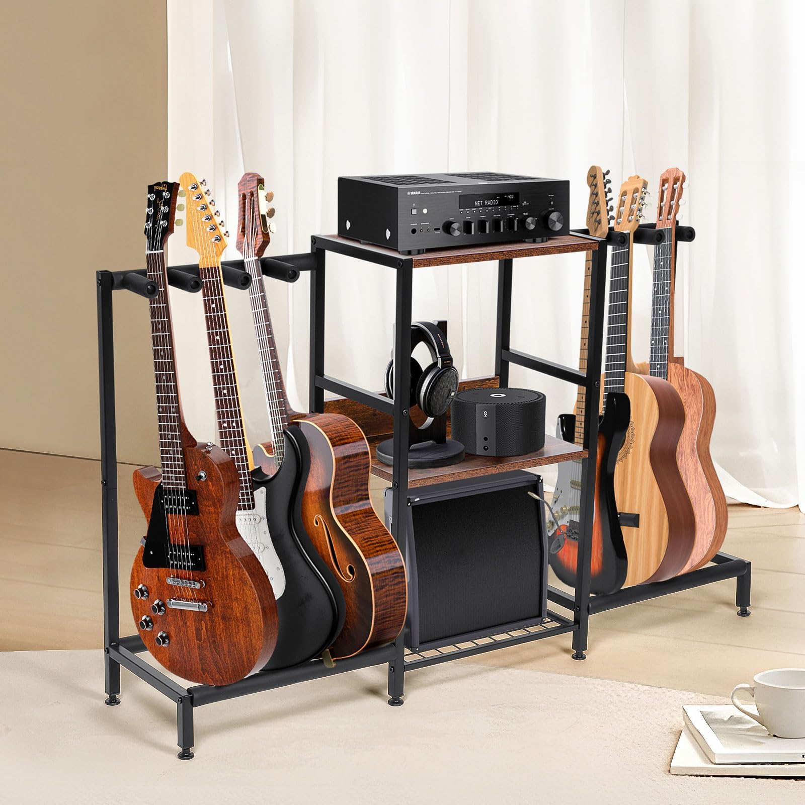 Amazon.com: Nisorpa Metal Guitar Stand for 8 Guitars,Floor Guitar ...